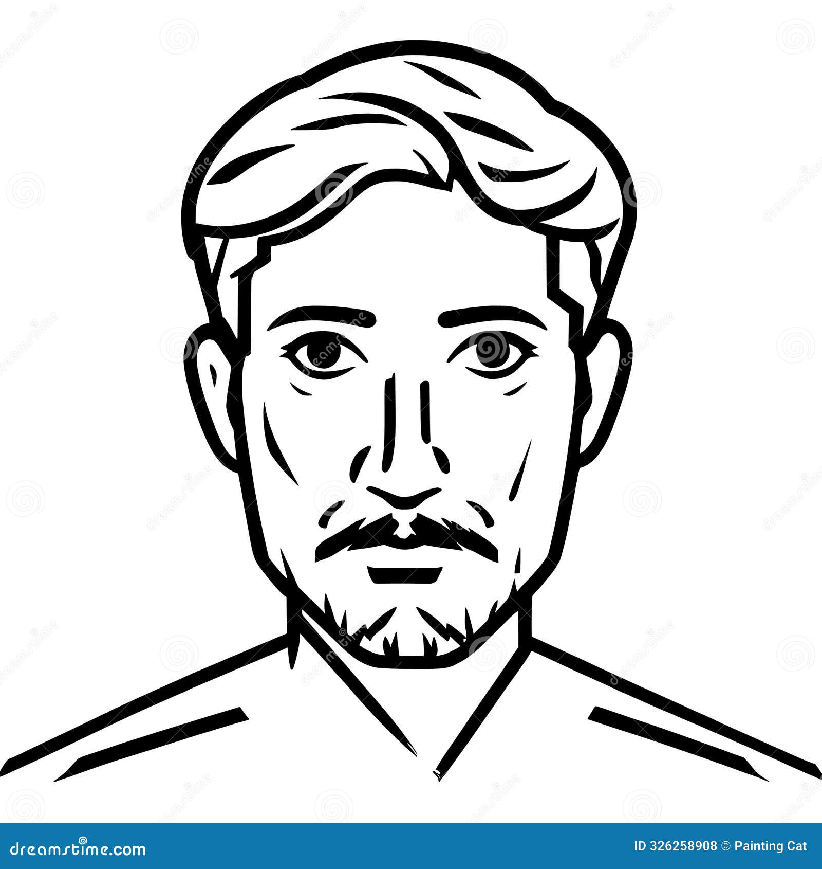 Sharp Man Icon in Simple Line Art Style Stock Illustration ...