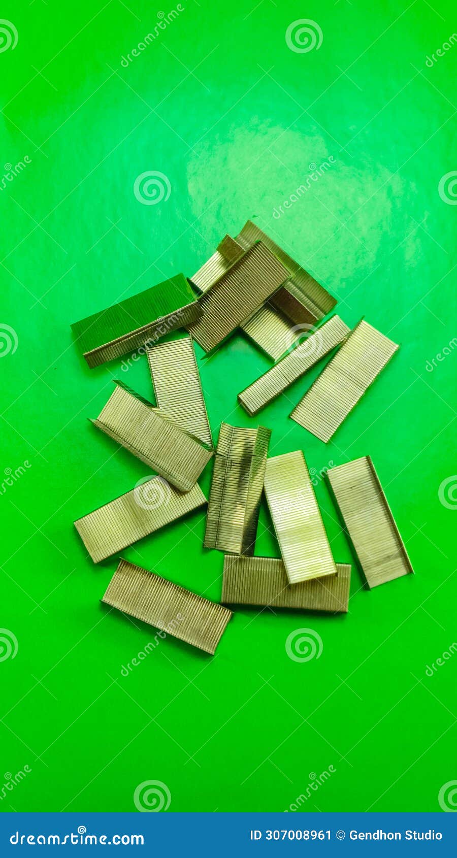 Refill Sharp Metal Stapler with Green Backround Stock Image - Image of ...