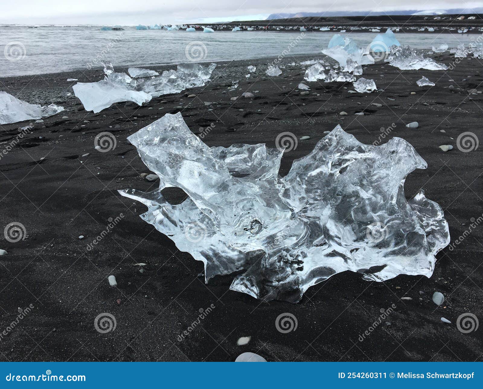 A Sharp Natural Ice Sculpture Created by Waves in Iceland Stock Image ...
