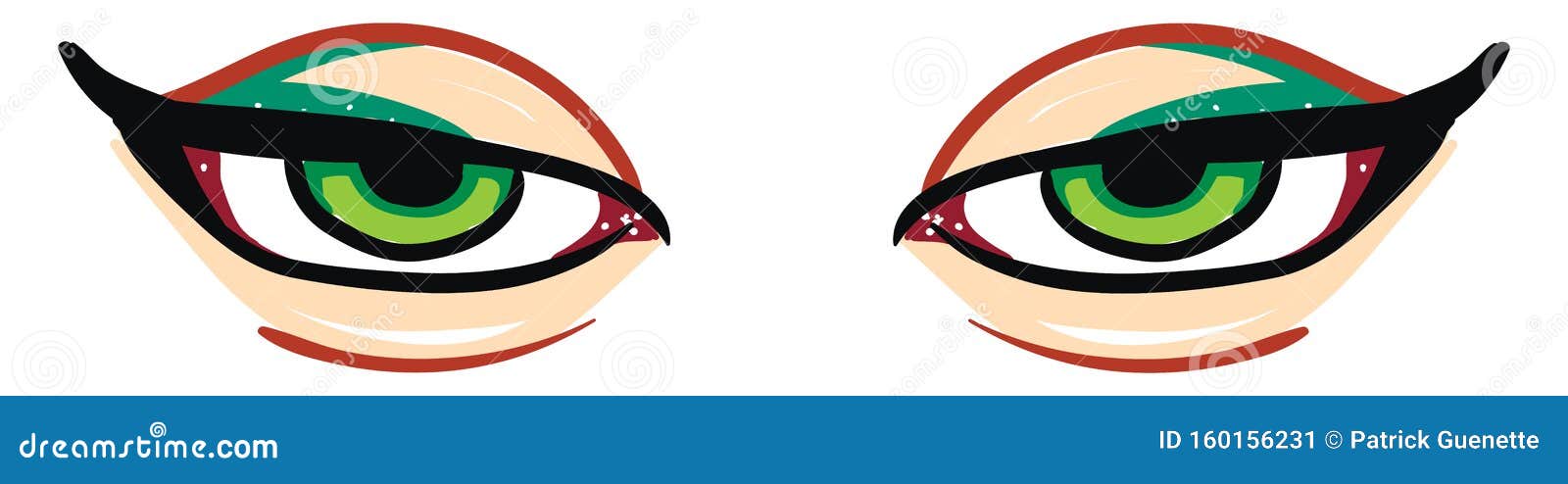 A Sharp Green Eyes Vector or Color Illustration Stock Vector ...