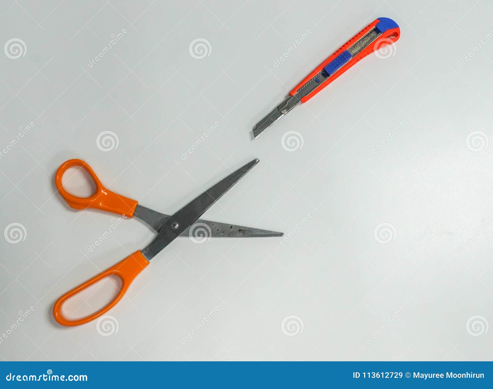 Harp Objects of Scissors and Cutter As Office Stationary Stock Image ...