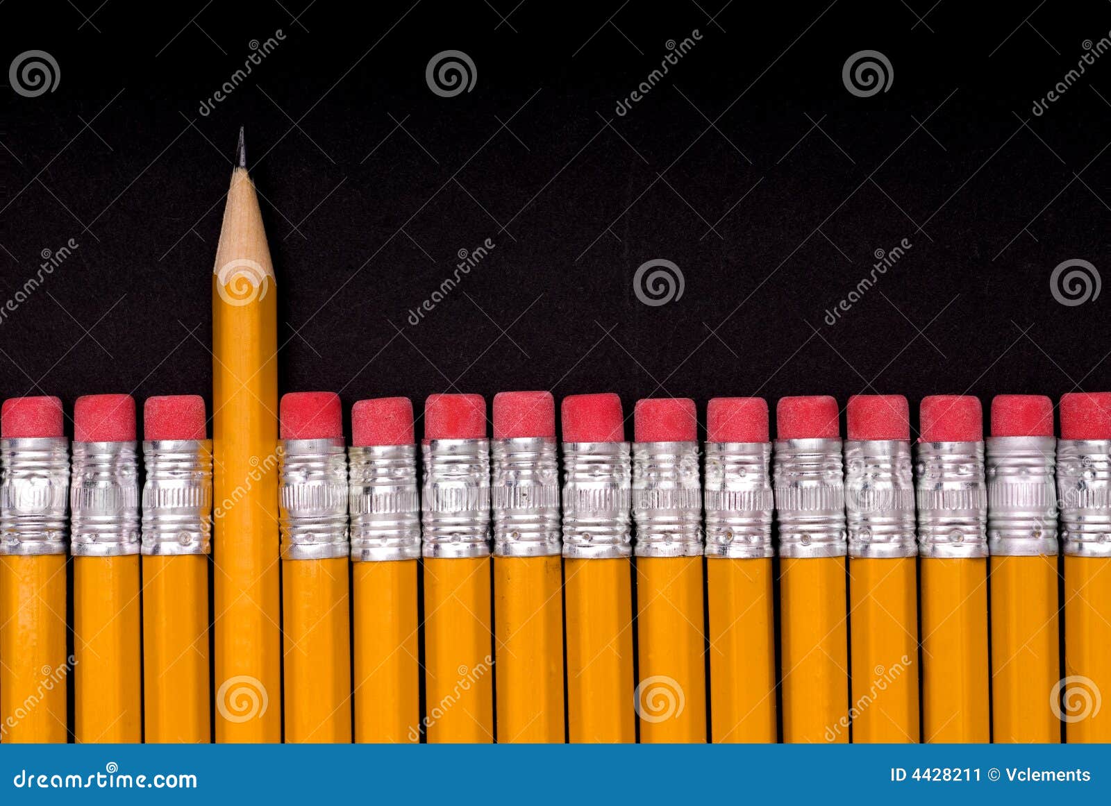 The Sharp One - on black stock image. Image of black, eraser - 4428211