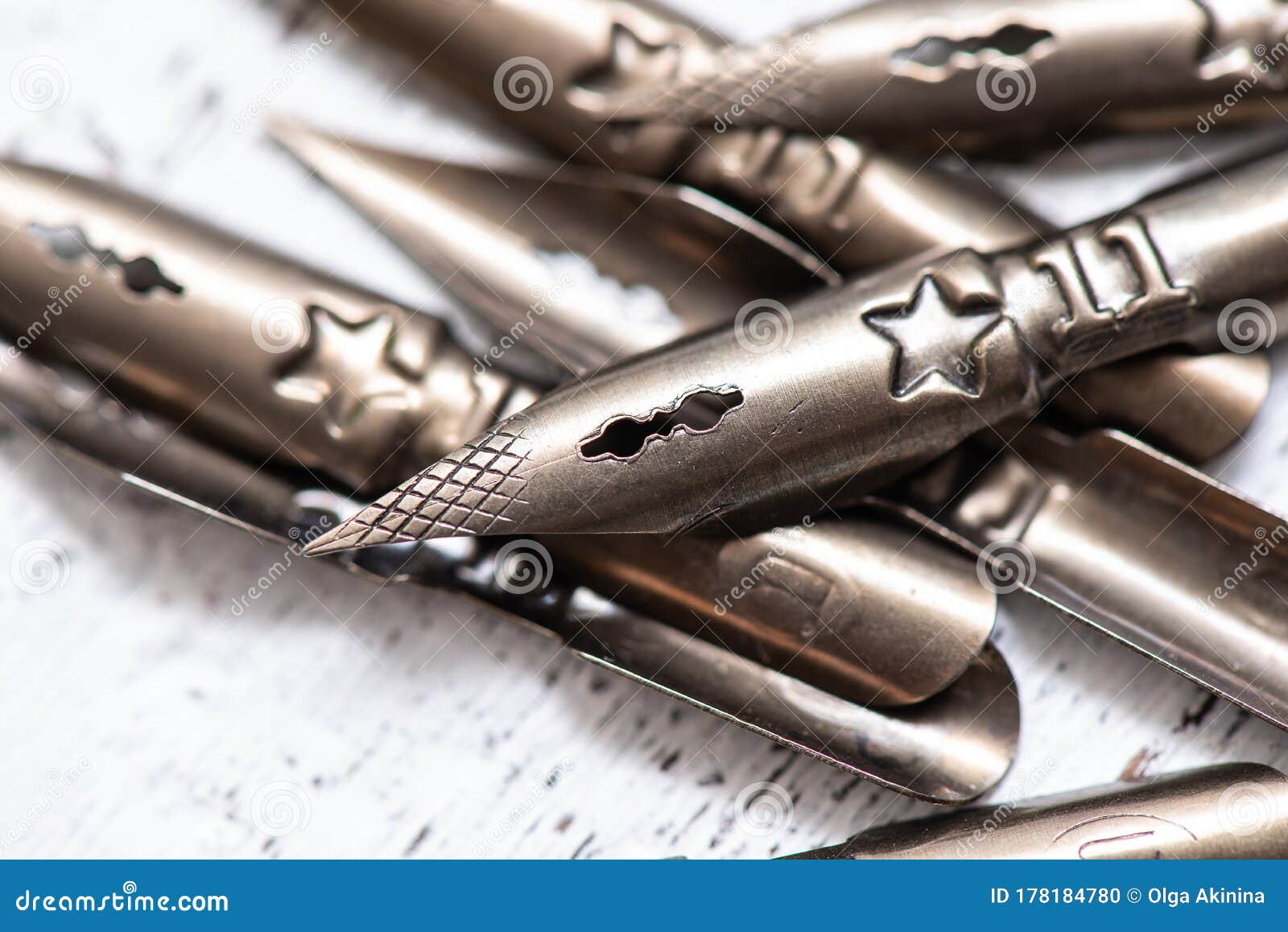Sharp Pen for Calligraphy. Close-up. Retro Style Stock Photo - Image of ...