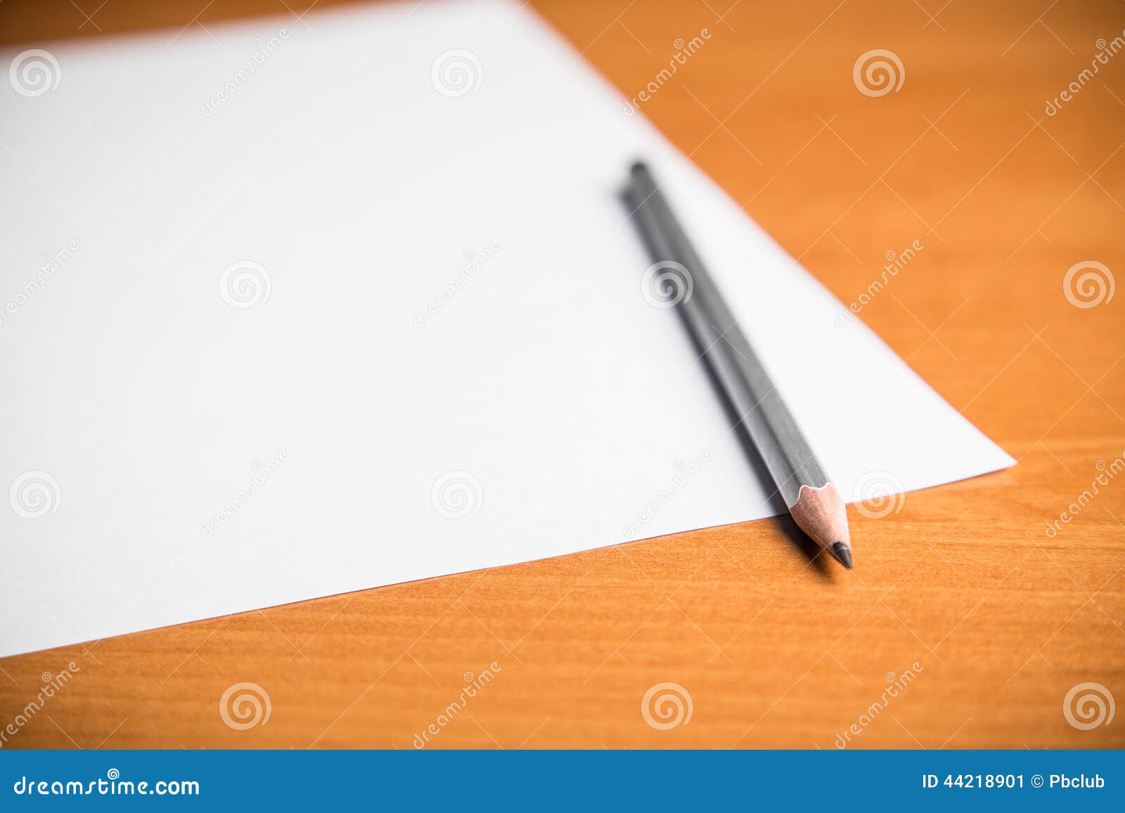 Sharp Pencil and Blank Sheet of Paper Stock Image - Image of note ...