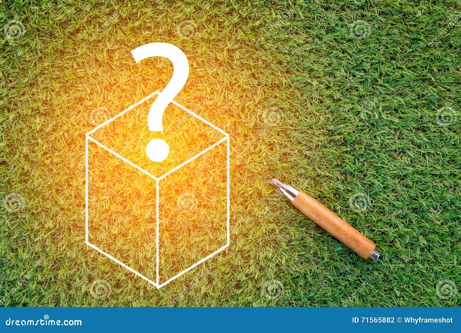 Sharp Pencil with Box and Question Mark Stock Photo - Image of context ...