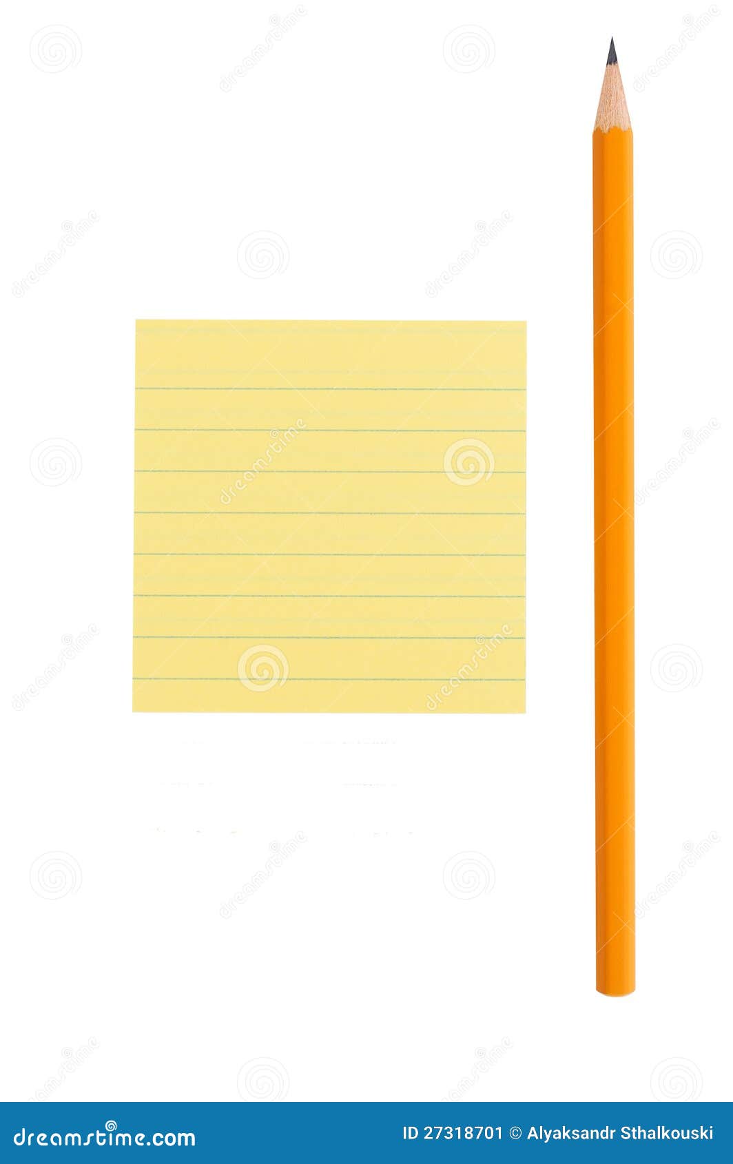 Pencil and Blank Yellow Notepaper Stock Image - Image of notepaper ...