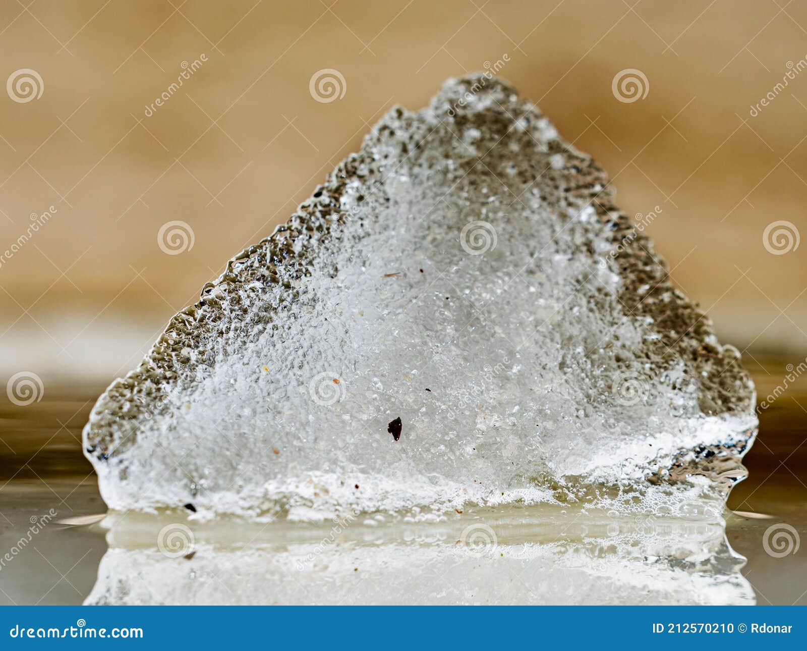Sharp Piece of Ice Floe. Structure of Frozen Bubbles in Frozen Artic ...