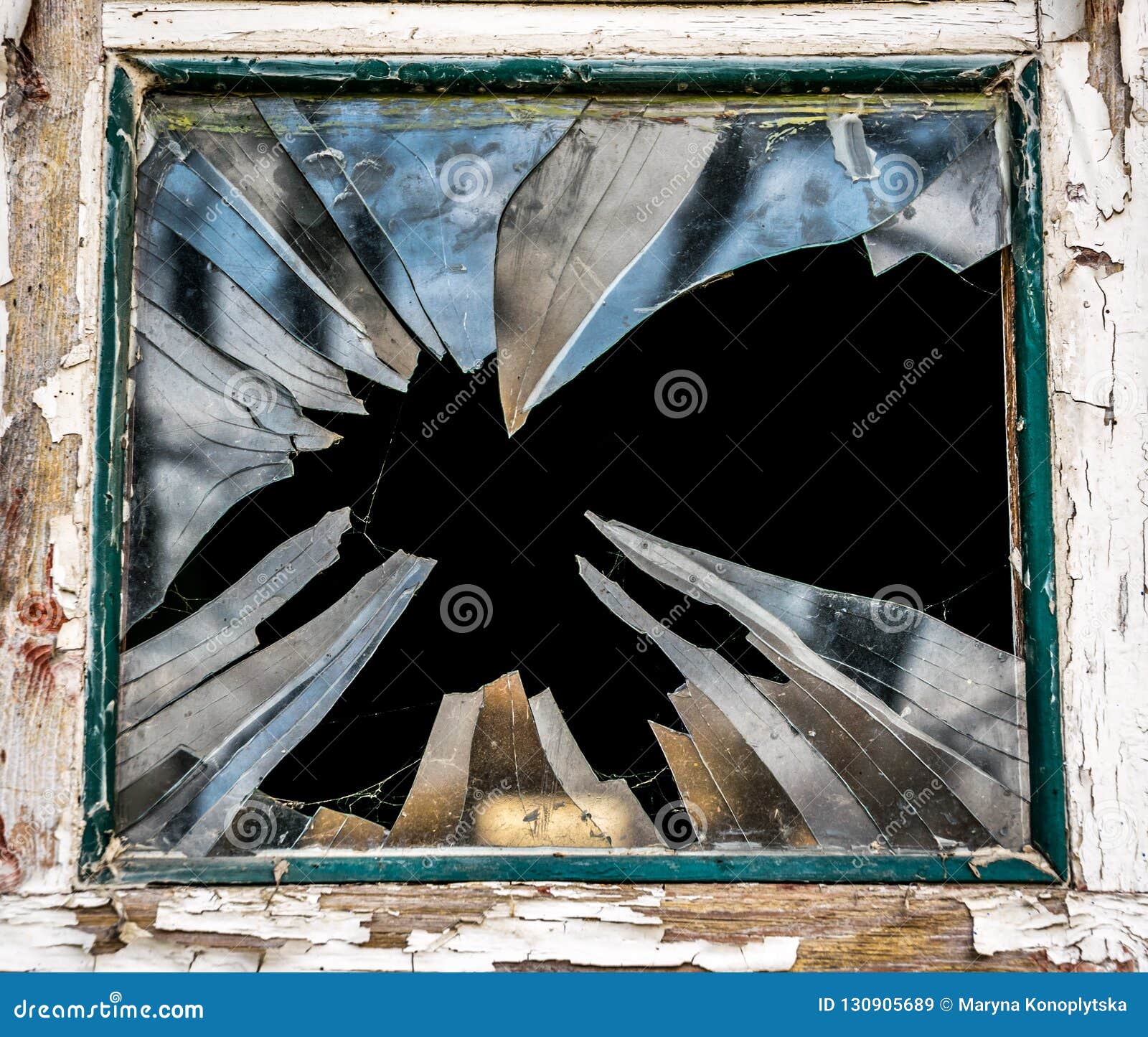 Broken glass of old window stock image. Image of fragment - 130905689