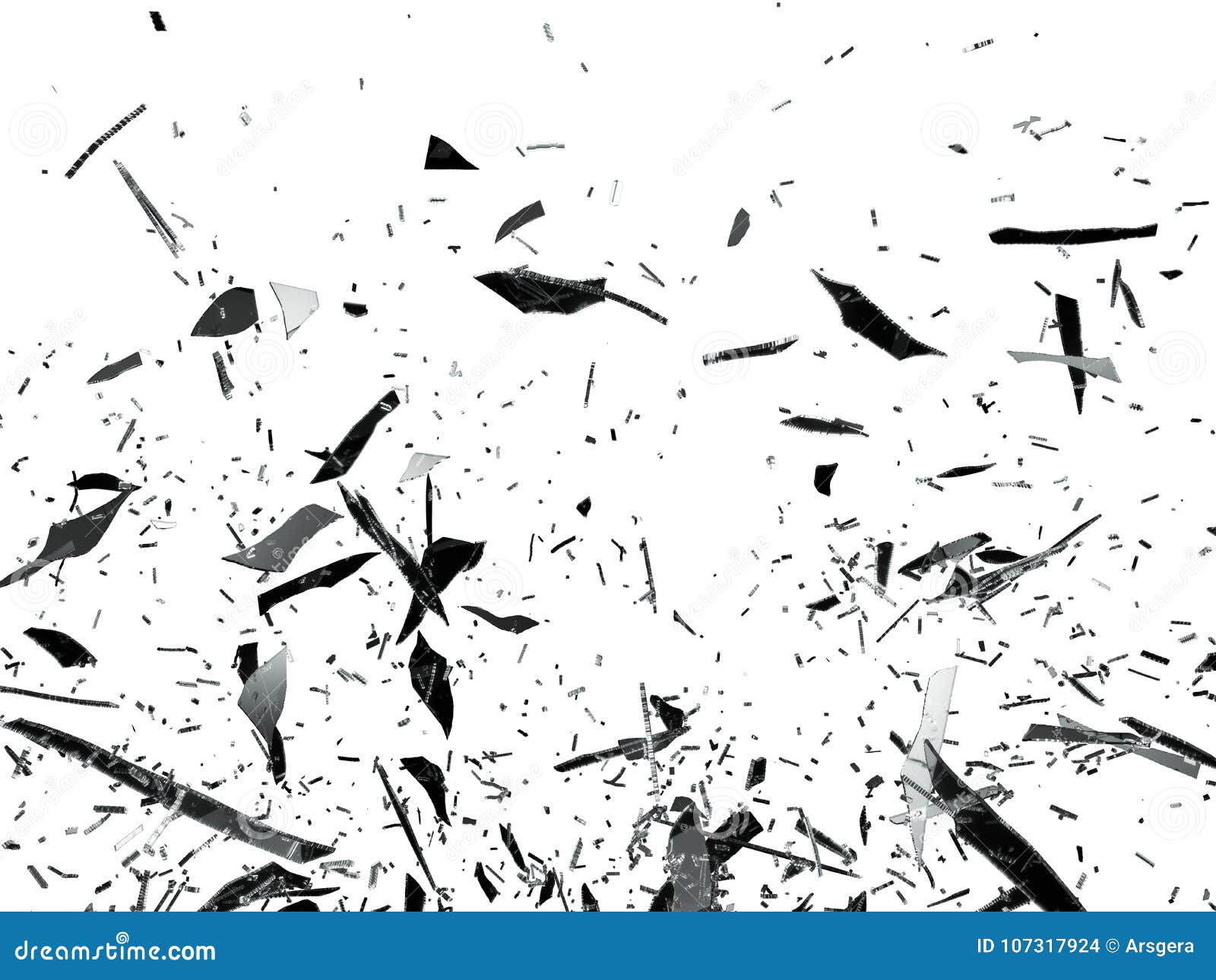 Sharp Pieces of Smashed Glass Isolated Stock Illustration ...