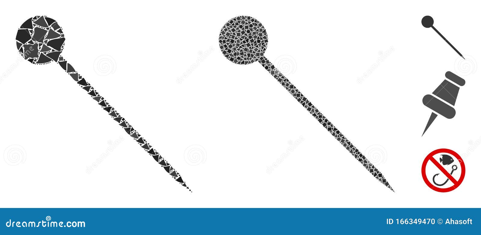 Sharp Pin Composition Icon of Abrupt Elements Stock Vector ...