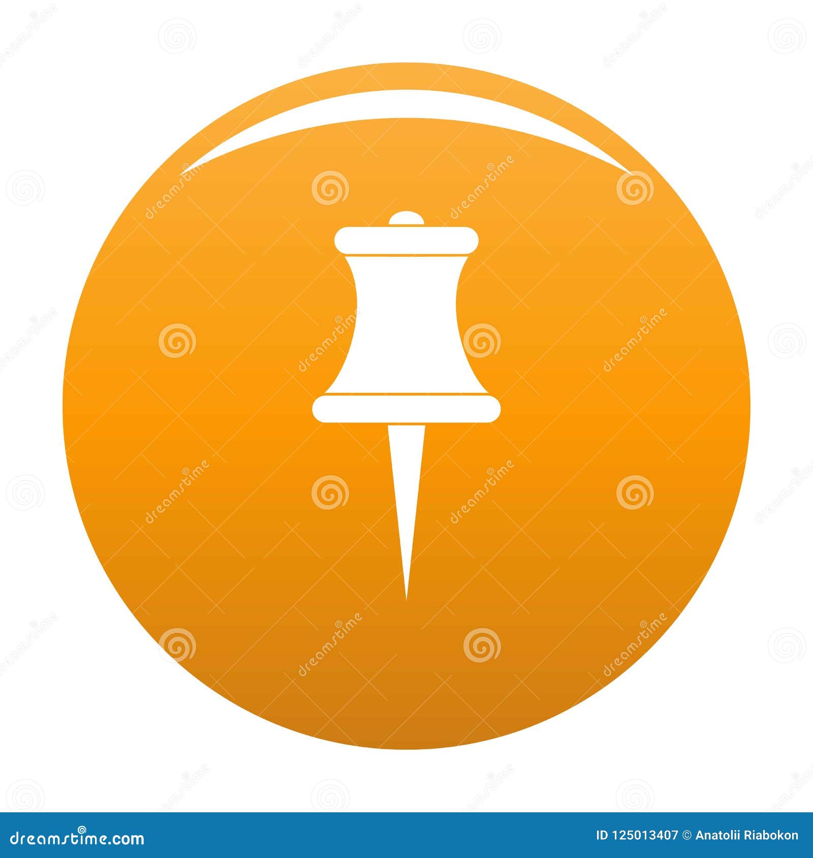 Sharp pin icon orange stock illustration. Illustration of orange ...