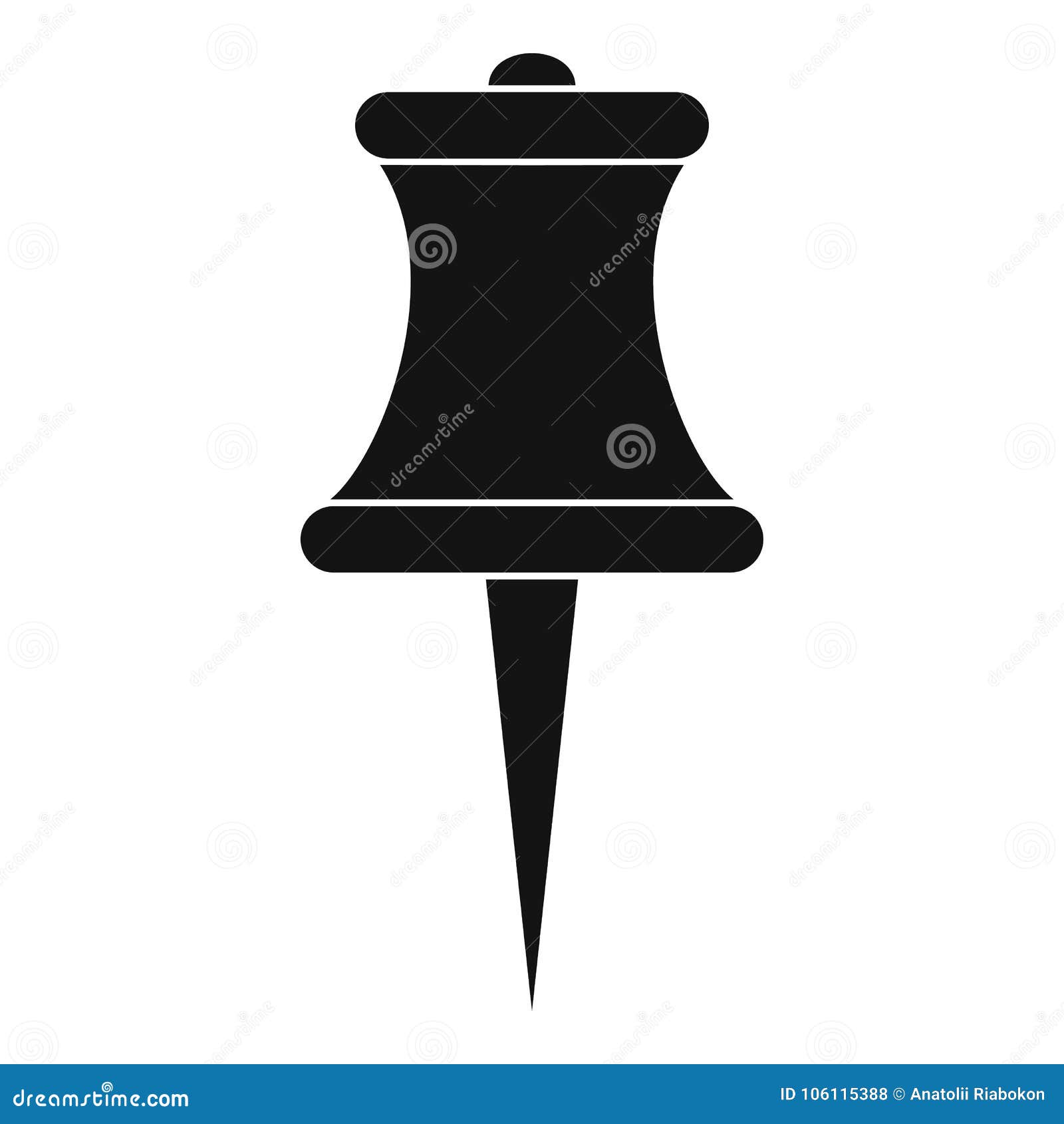 Sharp Pin Icon, Simple Style. Stock Vector - Illustration of pinned ...