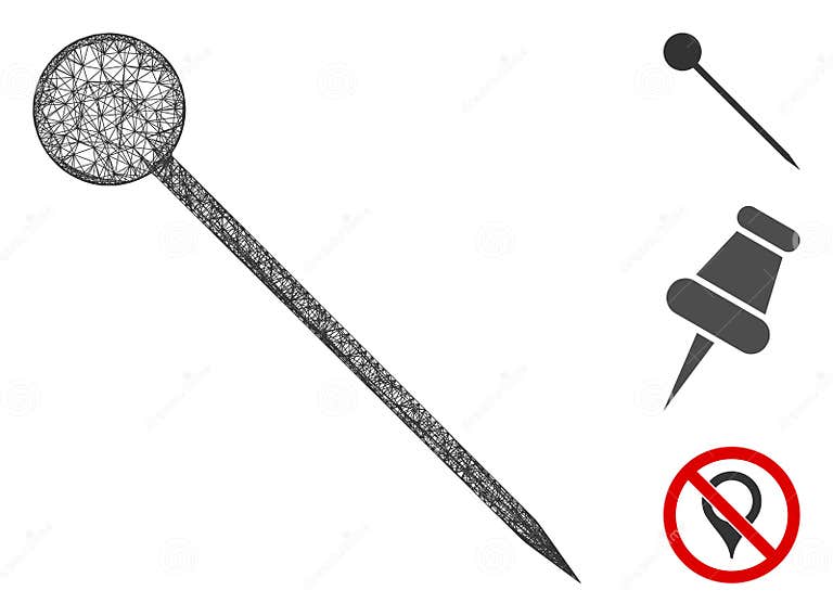 Sharp Pin Polygonal Web Vector Mesh Illustration Stock Illustration ...