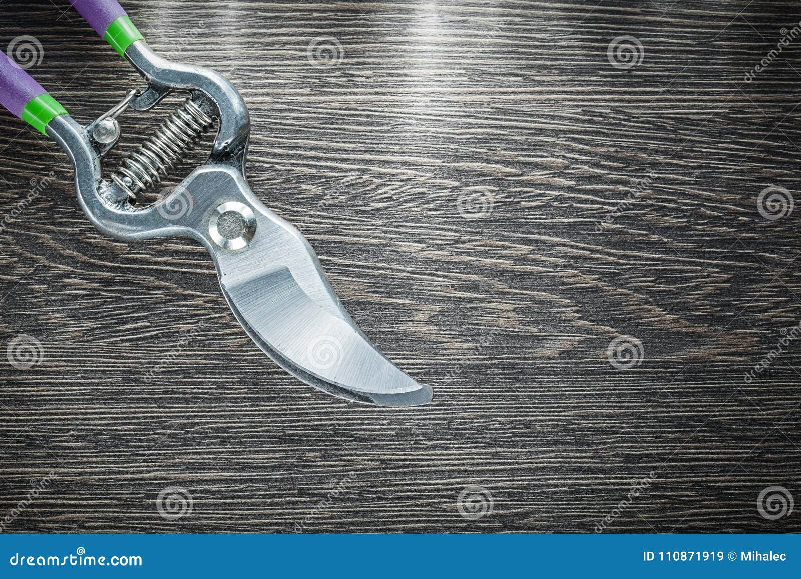 Sharp Pruning Shears on Wooden Board Stock Image - Image of sharp ...