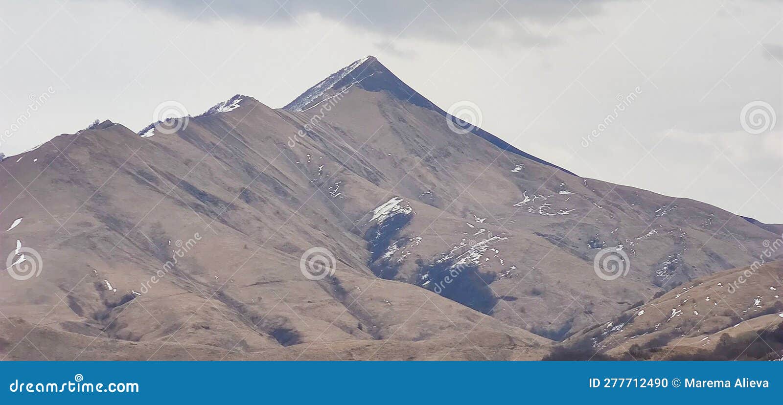 The Sharp Pyramidal Shape of the Mountain in Chechnya. Stock Photo ...