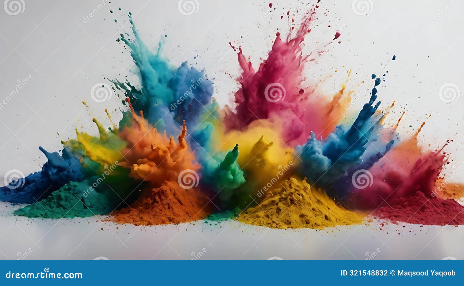 Sharp Rainbow Color Powder Splashes on Grey Background Stock Photo ...