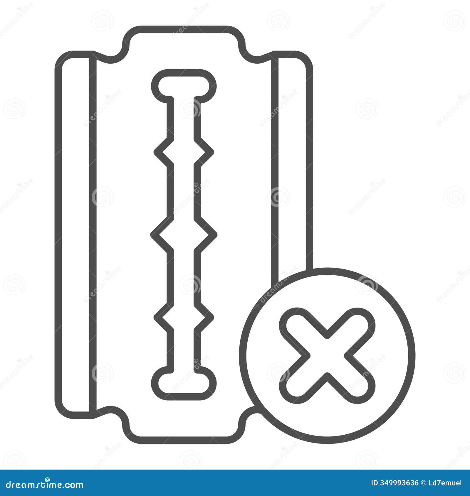 Sharp Razor Blade One Line Continuous Drawing. Barber Shop And ...