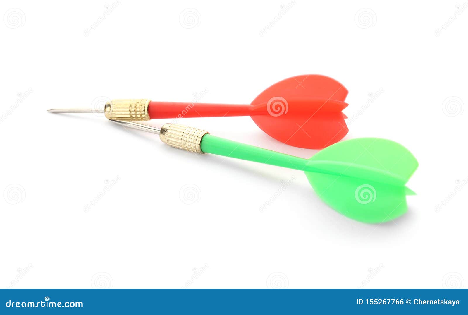 Sharp Red and Green Darts Isolated Stock Photo - Image of achievement ...