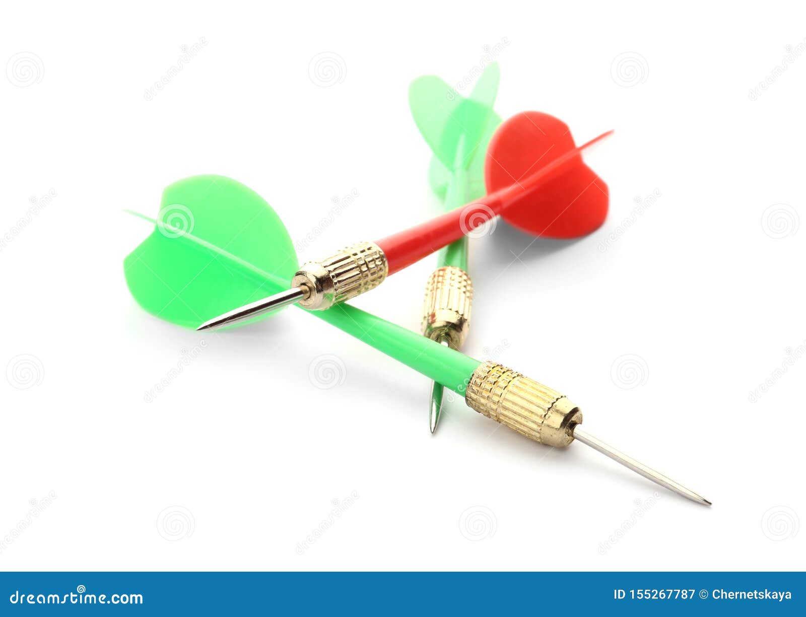 Sharp Red and Green Darts Isolated Stock Image - Image of direct ...