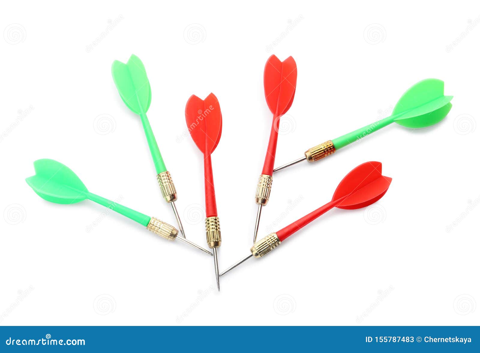 Sharp Red and Green Darts Isolated on Stock Image - Image of goal ...