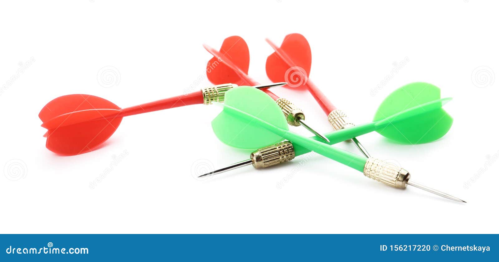 Sharp Red and Green Darts Isolated Stock Photo - Image of competition ...