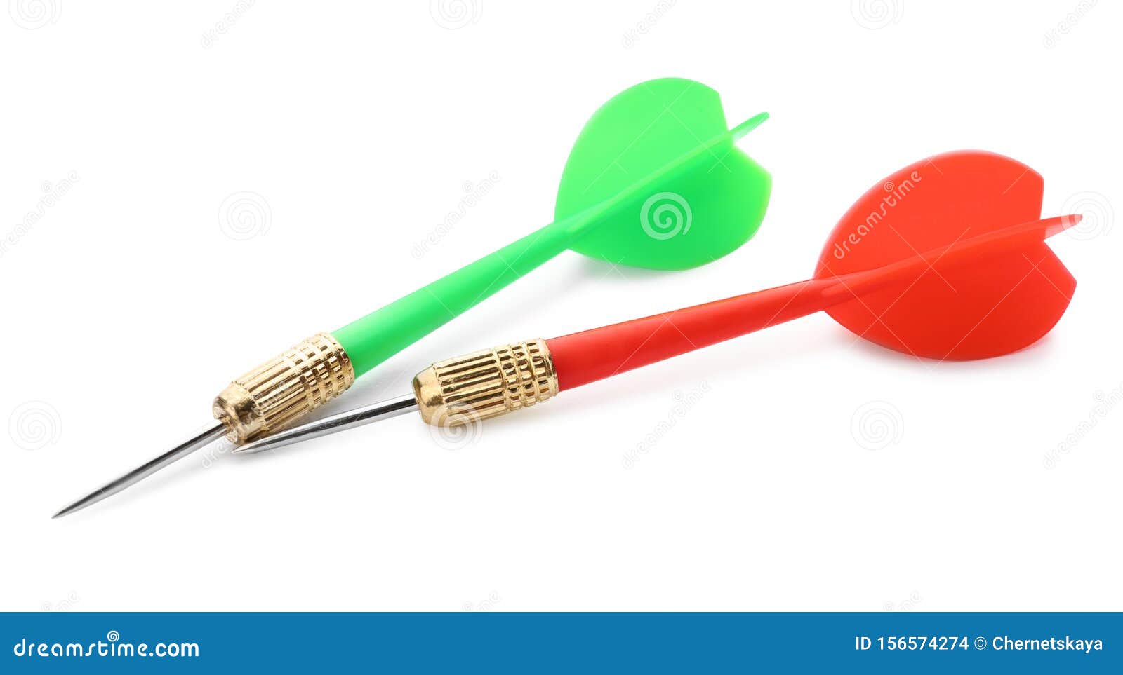 Sharp Red and Green Darts on Stock Photo - Image of bullseye ...