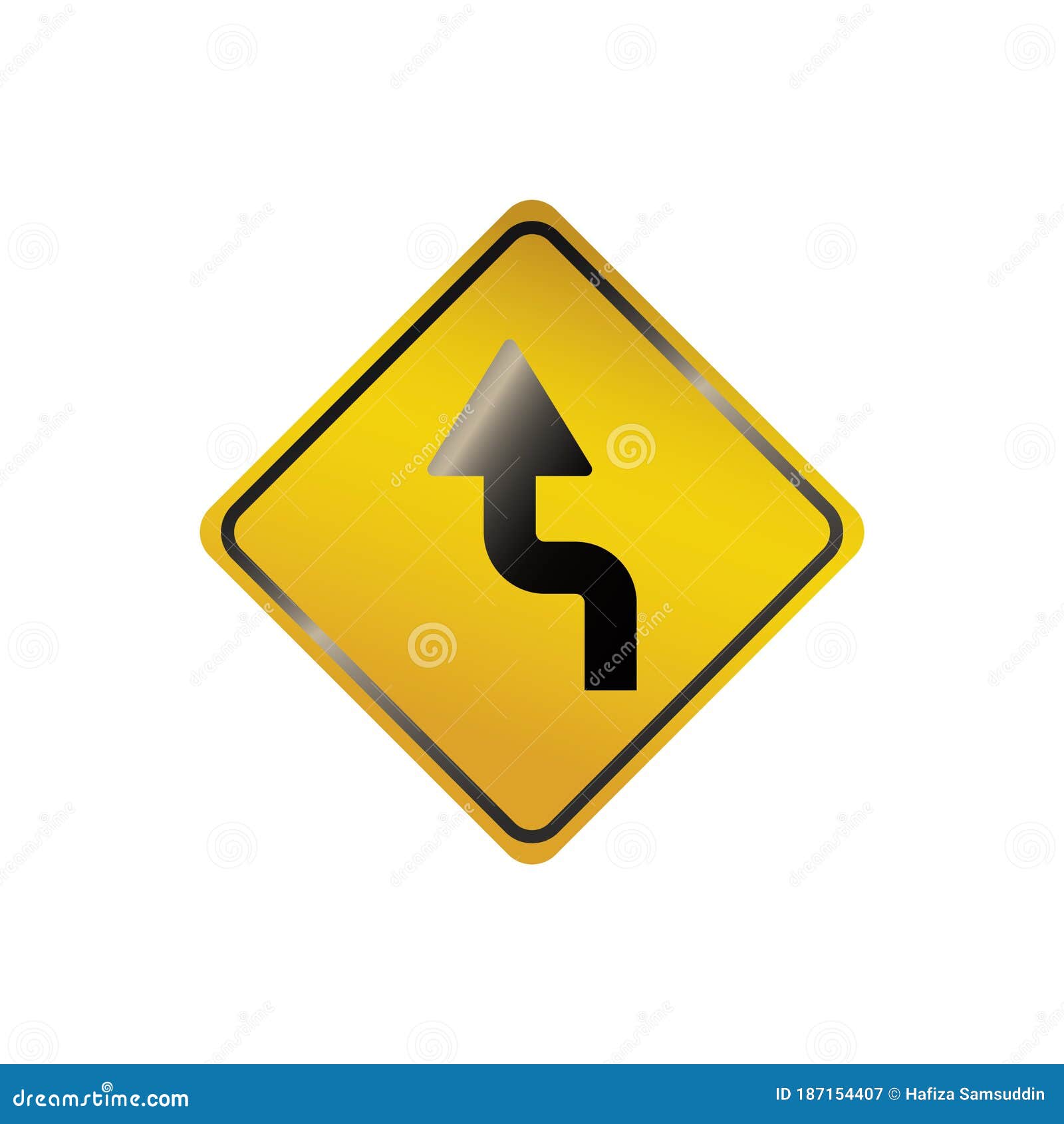 Sharp Reverse Left Turns Ahead Sign. Vector Illustration Decorative ...