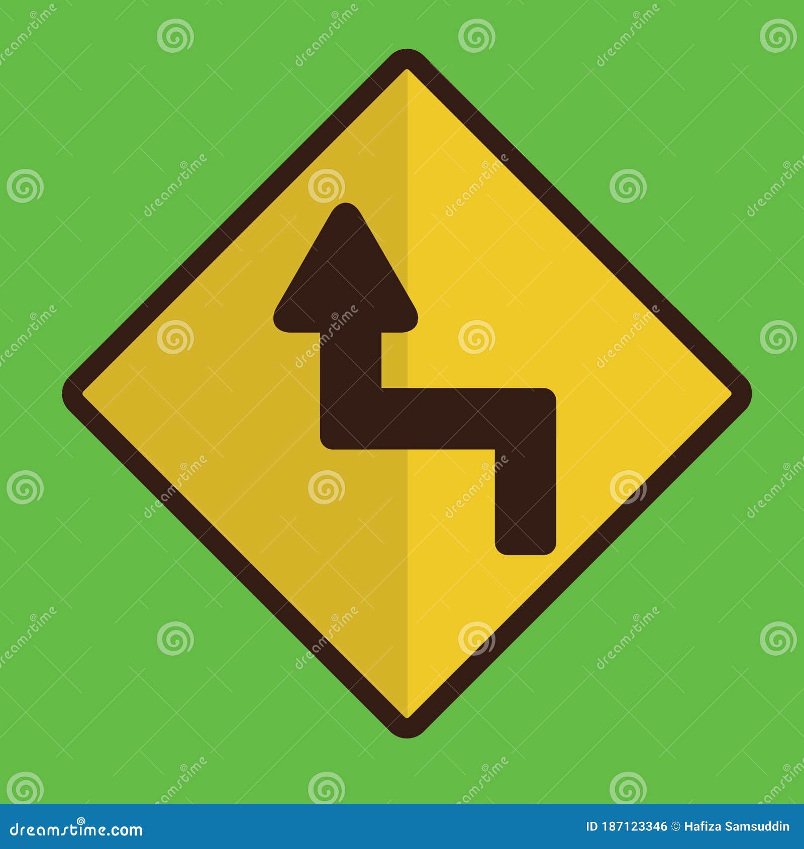 Sharp Reverse Left Turns Ahead Sign. Vector Illustration Decorative ...