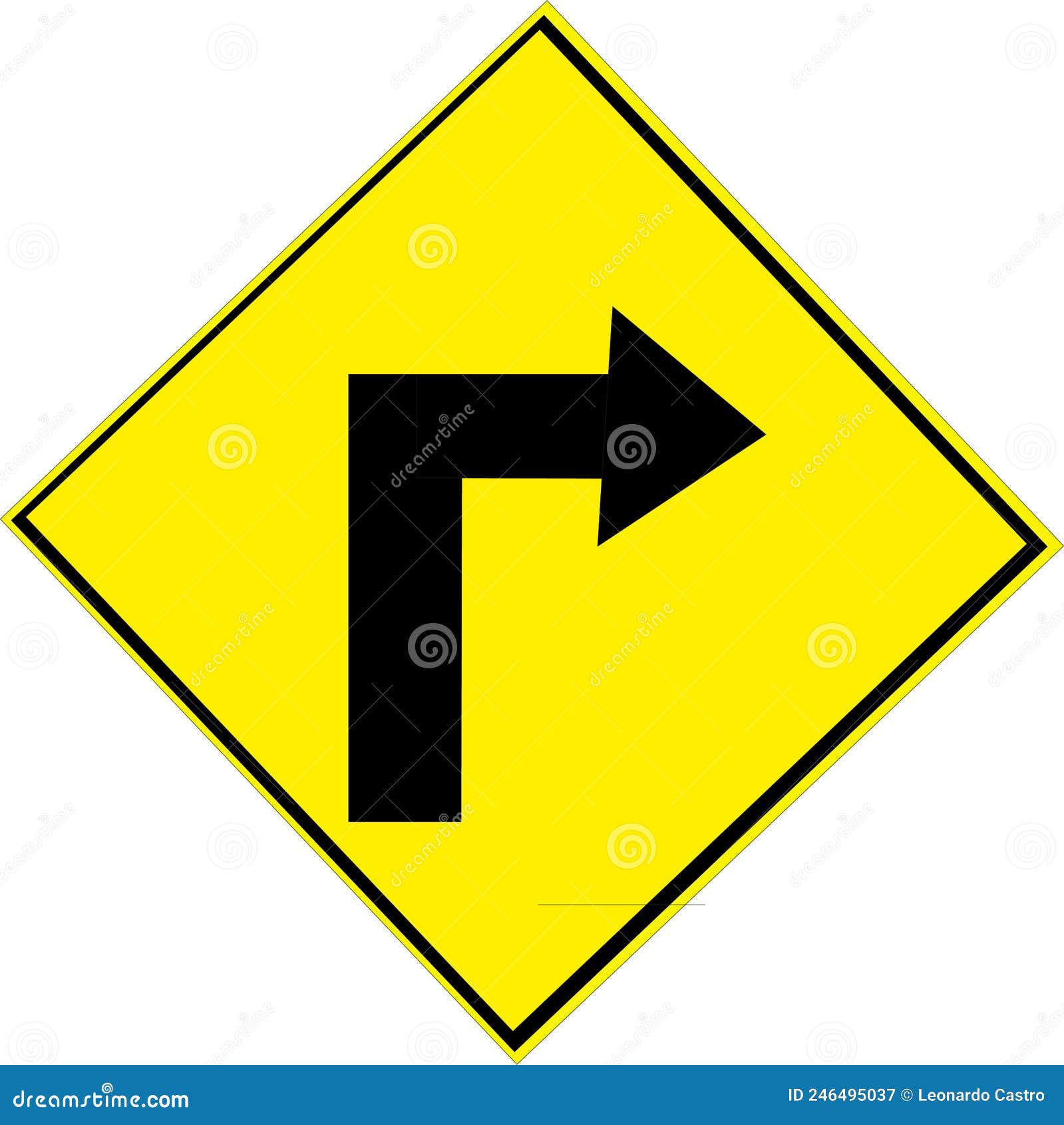 Sharp right turn sign stock illustration. Illustration of cartoon ...