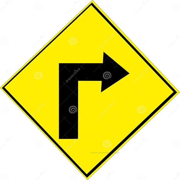 Sharp right turn sign stock illustration. Illustration of cartoon ...
