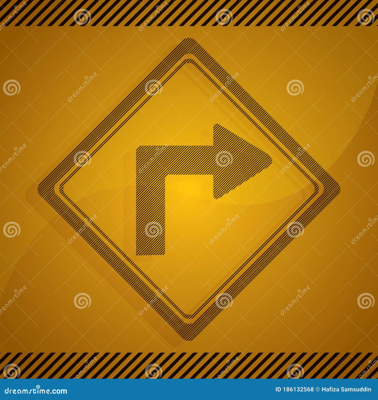 Sharp Right Turn Sign. Vector Illustration Decorative Design Stock ...