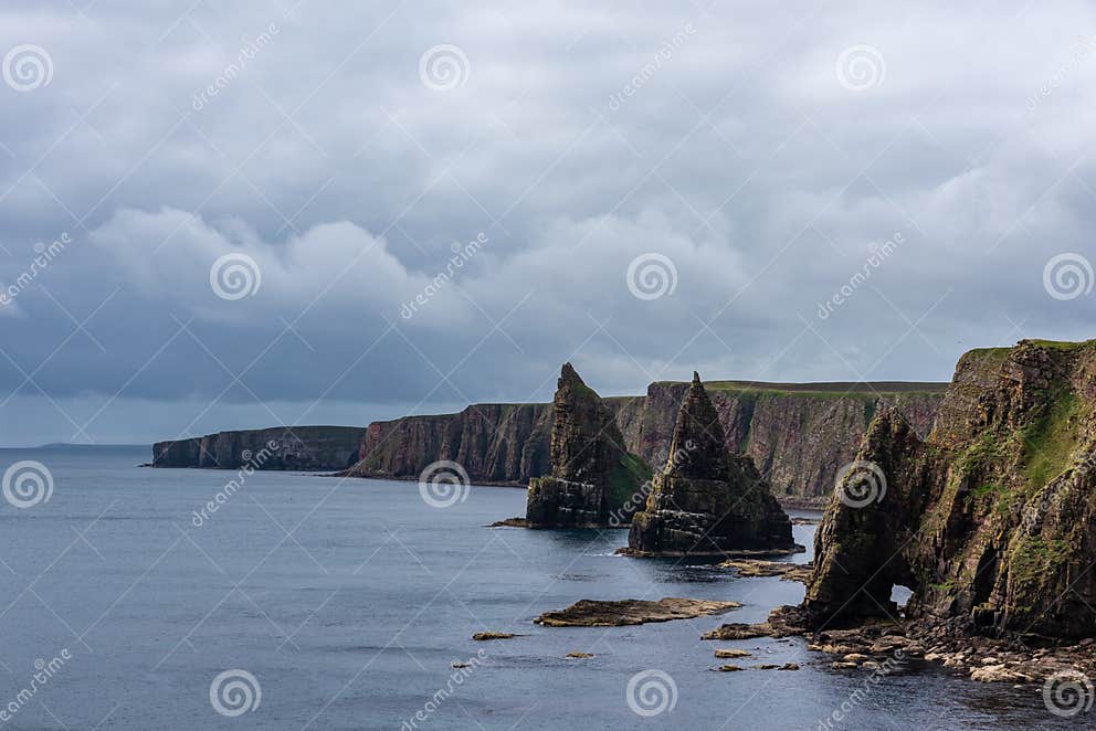 Sharp Rock Formations on the Coast of the Sea on a Gloomy Day Stock ...