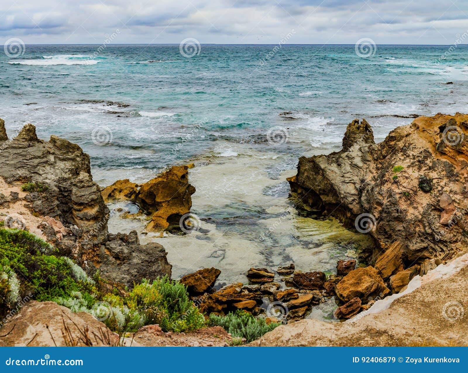 The sharp rocks stock image. Image of waves, sand, beauty - 92406879