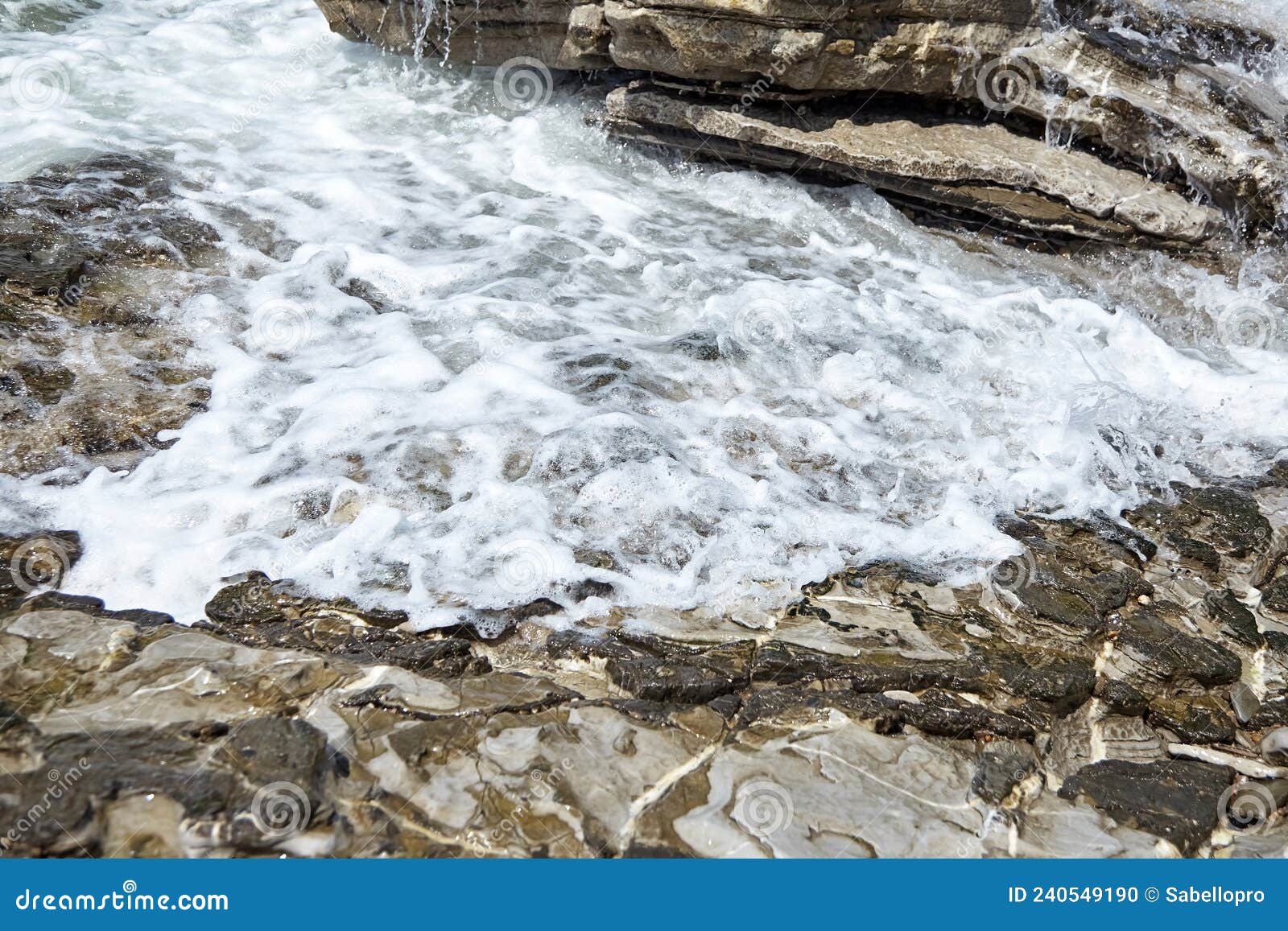 Sharp Rocks on Ocean Coast. Stones and Water Stock Photo - Image of ...