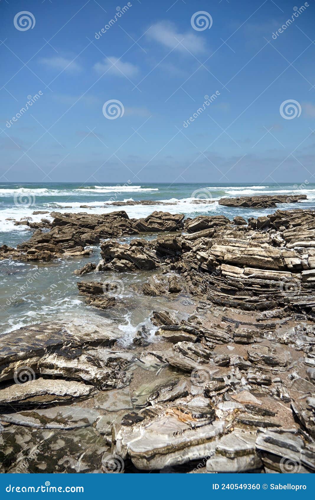 Sharp Rocks on Ocean Coast. Stones and Water Stock Photo - Image of ...