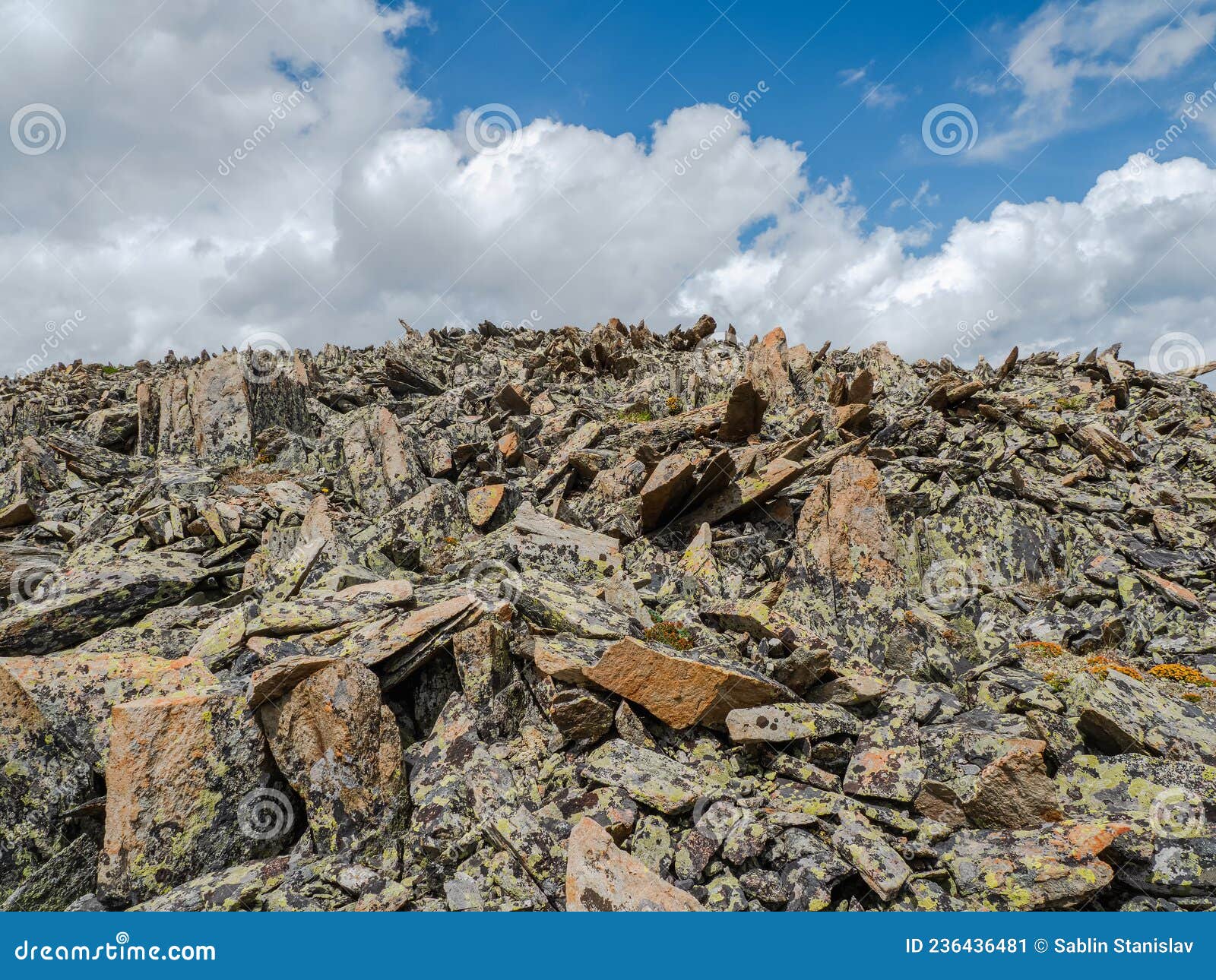 Sharp Rocks on the Slope. Background with a Stone Slope Against a ...
