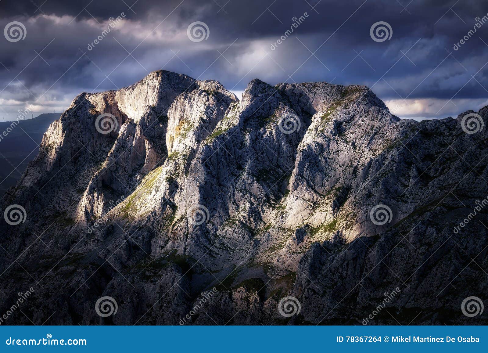 Sharp Rocky Mountains in Urkiola Stock Photo - Image of dark, basque ...