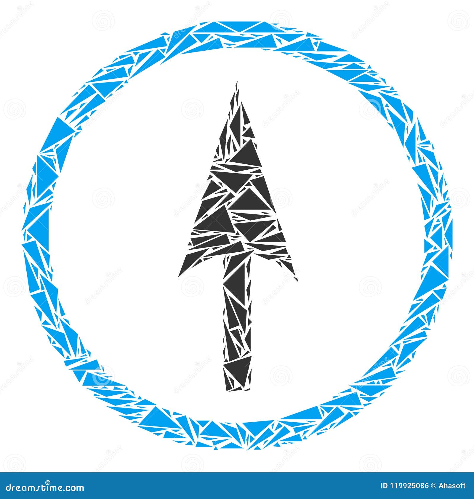 Sharp Rounded Arrow Collage of Triangles Stock Vector - Illustration of ...