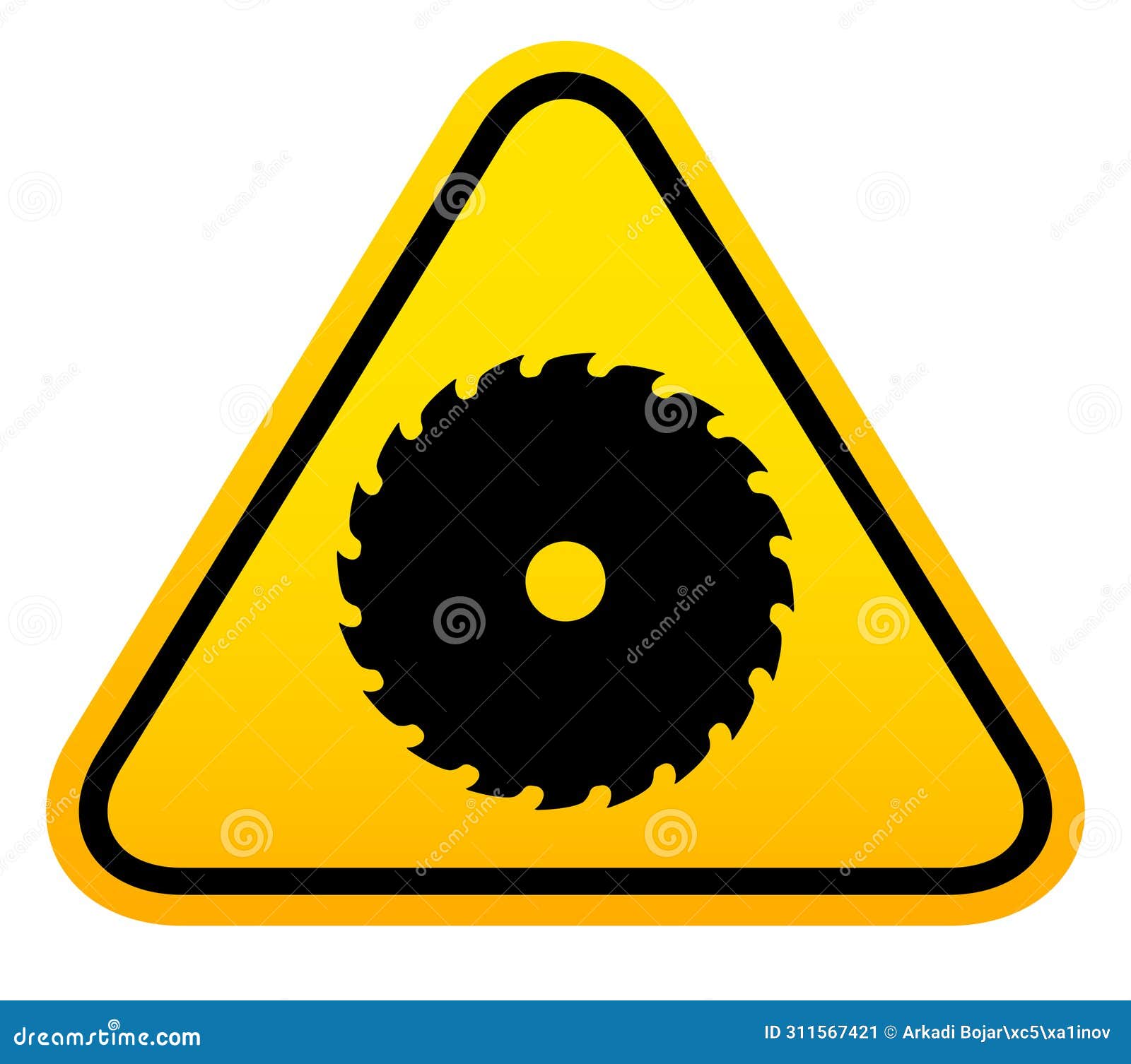 Sharp Saw Blade Hazard Sign Stock Vector - Illustration of moving ...