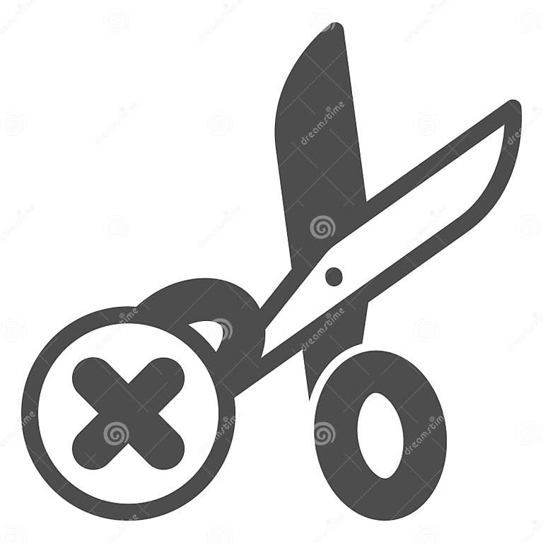 Sharp Scissors Ban Solid Icon, Prohibited Items Concept. Vector Graphics Stock Illustration ...