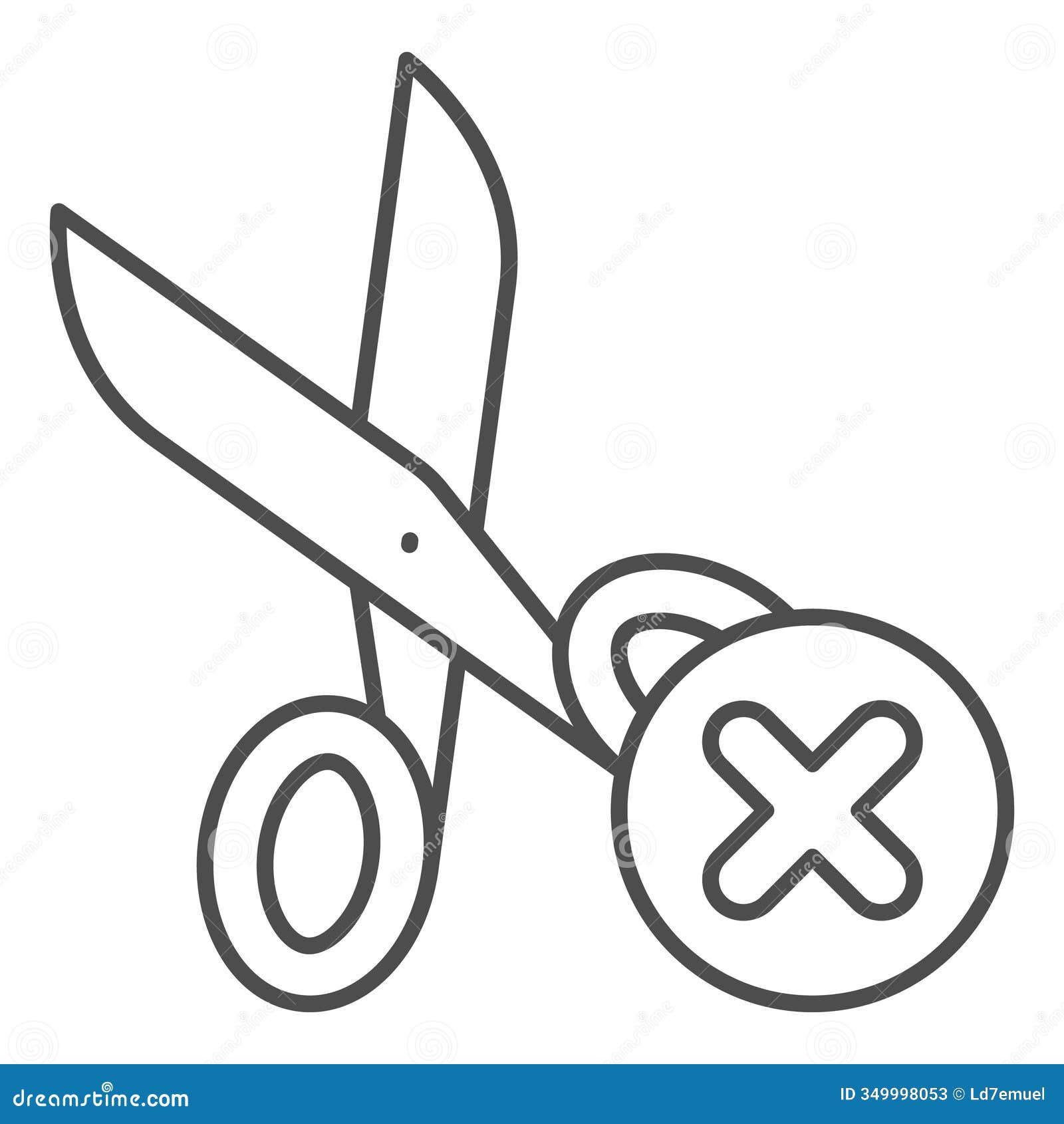 Sharp Scissors Ban Thin Line Icon, Prohibited Items Concept. Vector ...