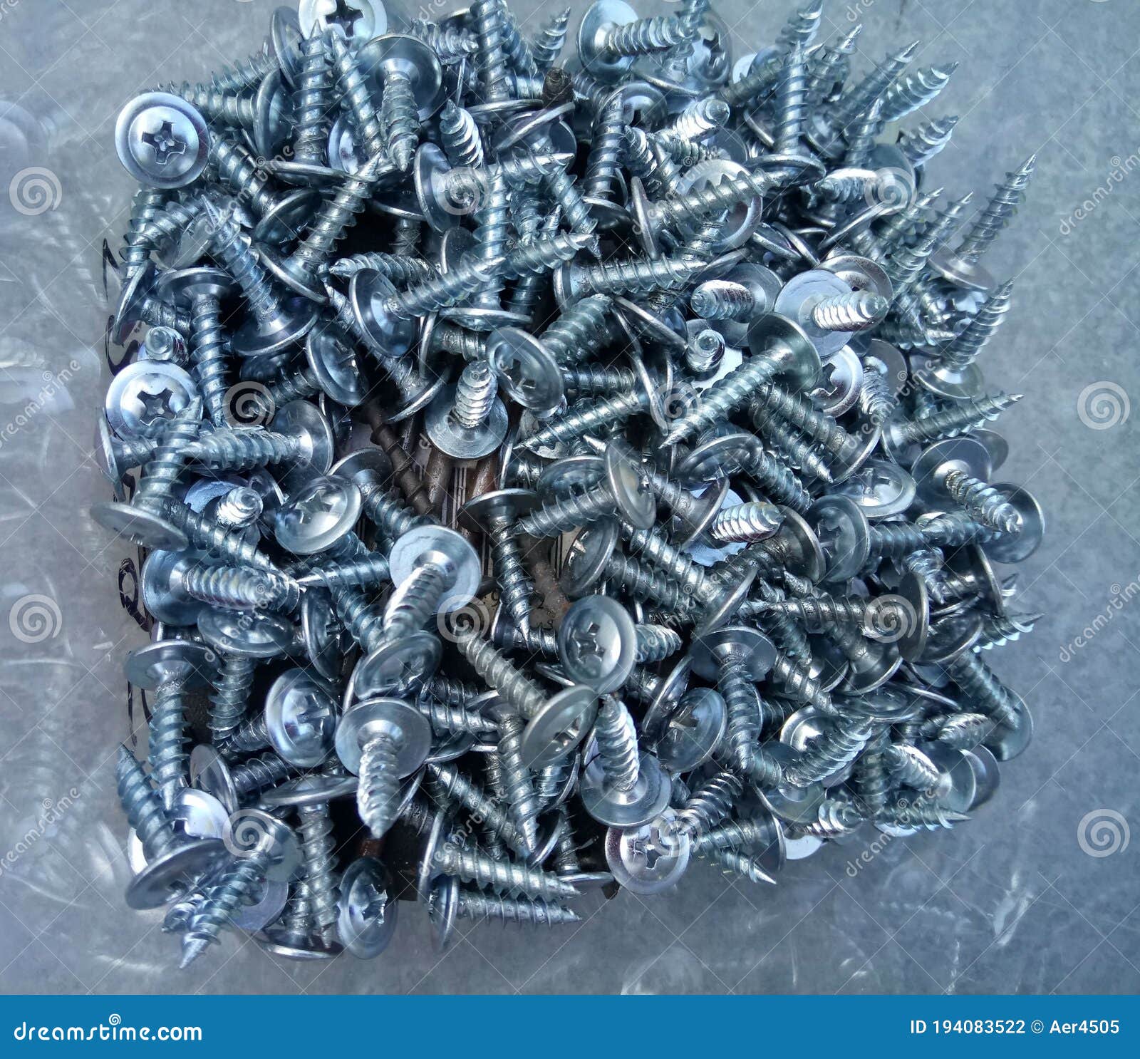 Sharp Self-tapping Screws with Press Washer Stock Photo - Image of ...