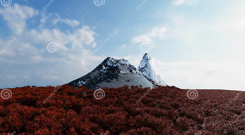 The Sharp-shaped Mountain is Surrounded by a Dense Forest of Lush Trees ...