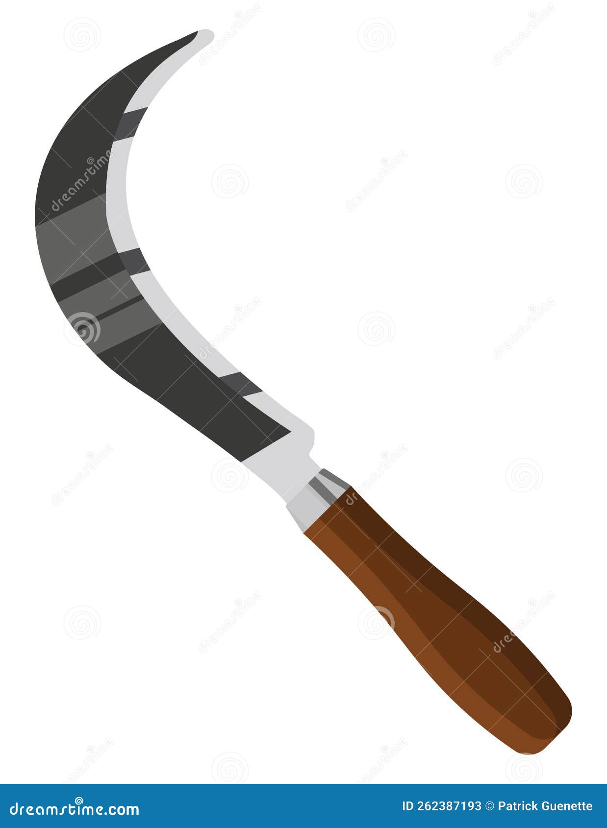 Sharp sickle, icon stock vector. Illustration of steel - 262387193