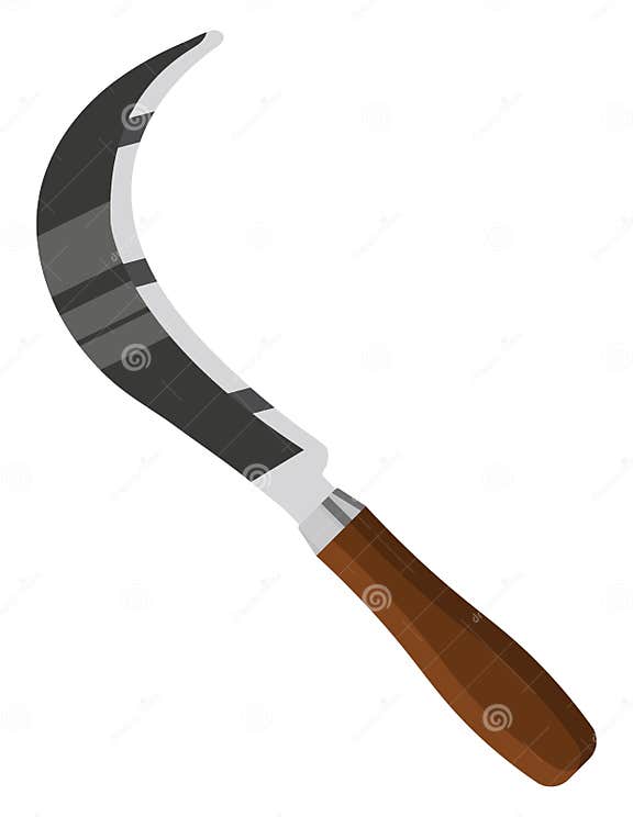 Sharp sickle, icon stock vector. Illustration of steel - 262387193