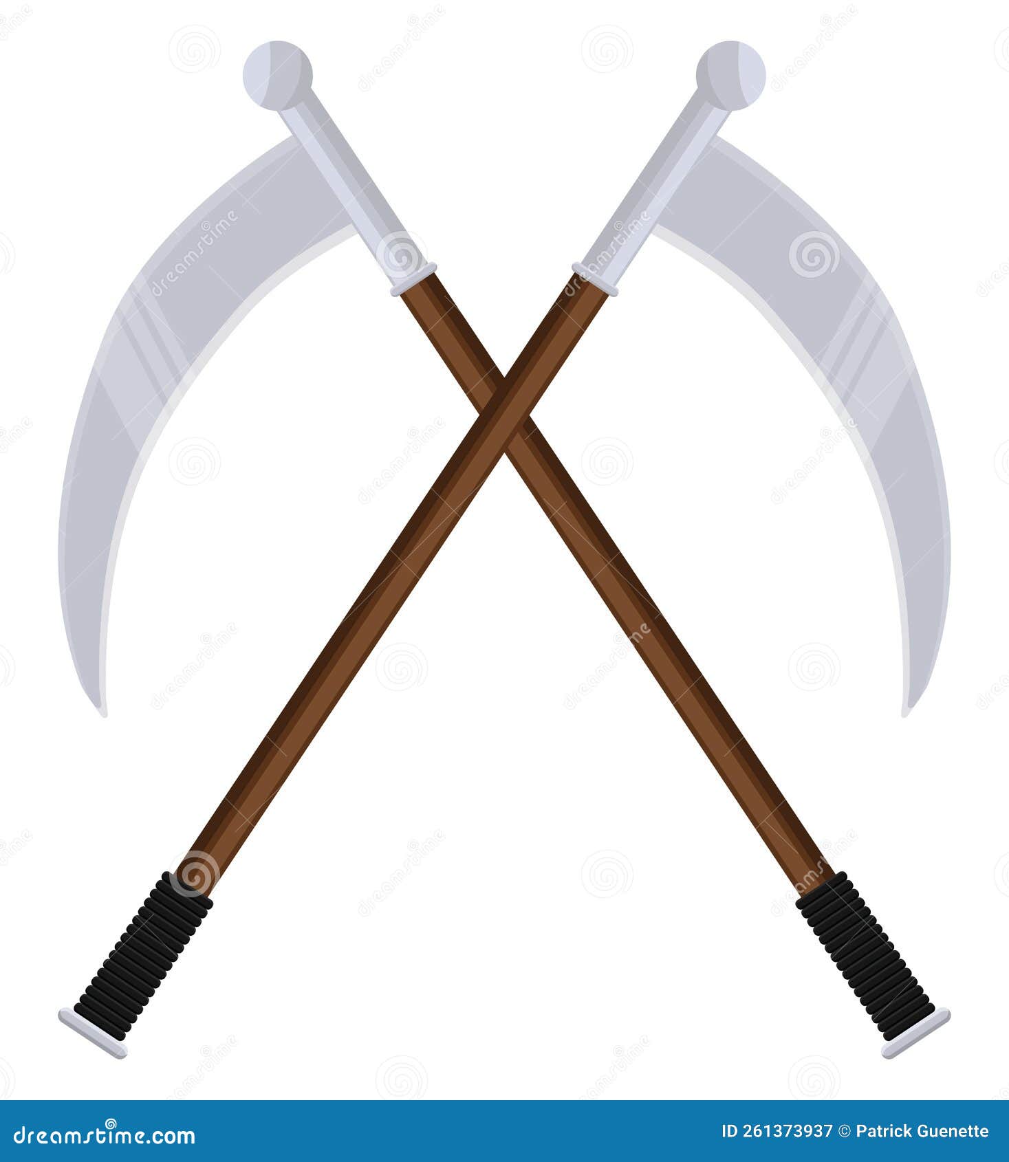 Sharp sickles, icon stock vector. Illustration of tool - 261373937