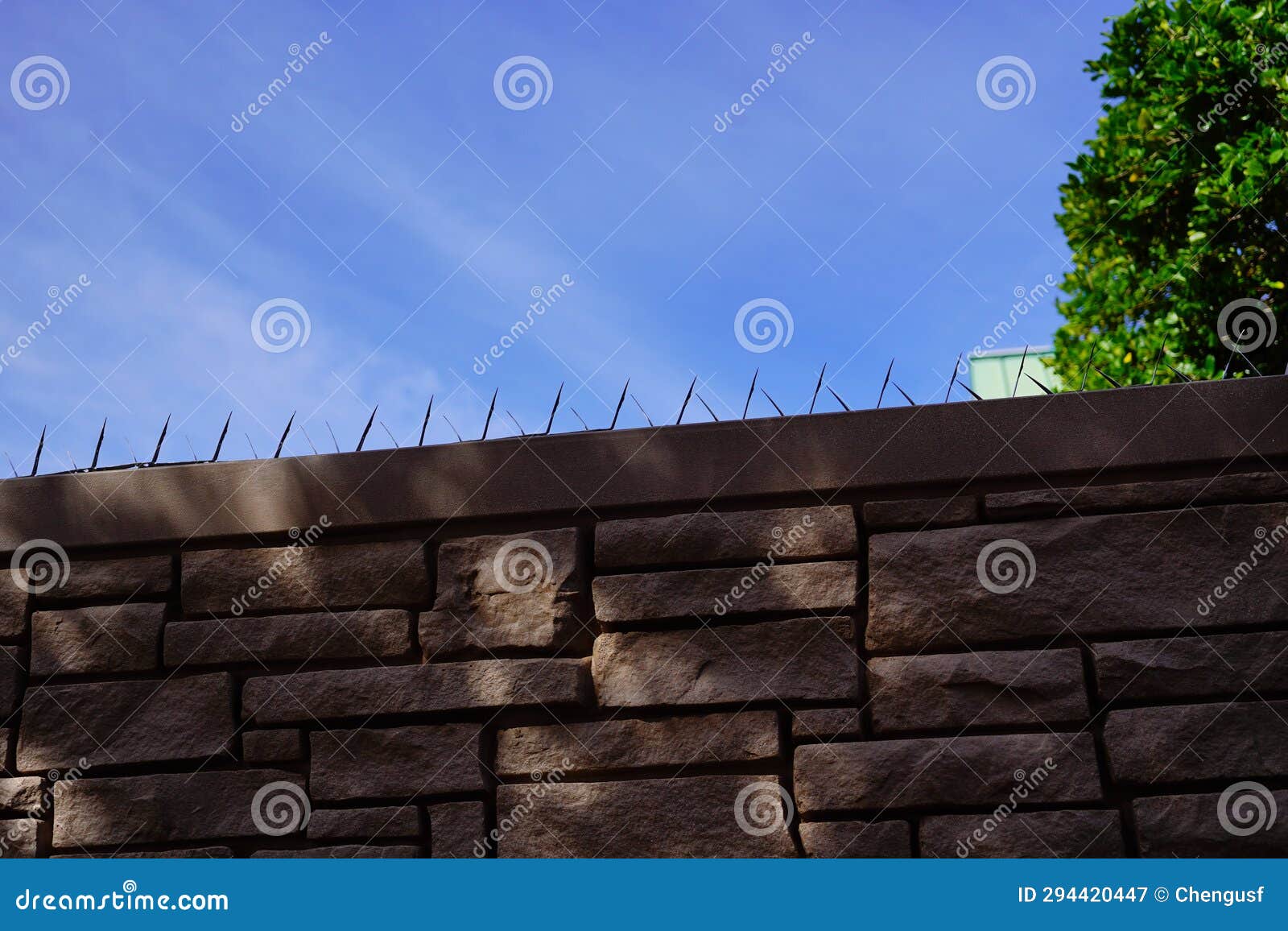 Sharp Spike on the Wall To Prevent Illegal Enter Stock Image - Image of ...