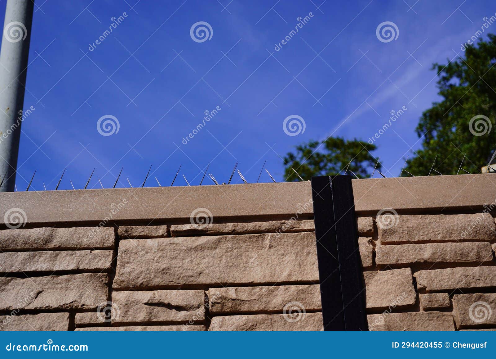Sharp Spike on the Wall To Prevent Illegal Enter Stock Image - Image of ...