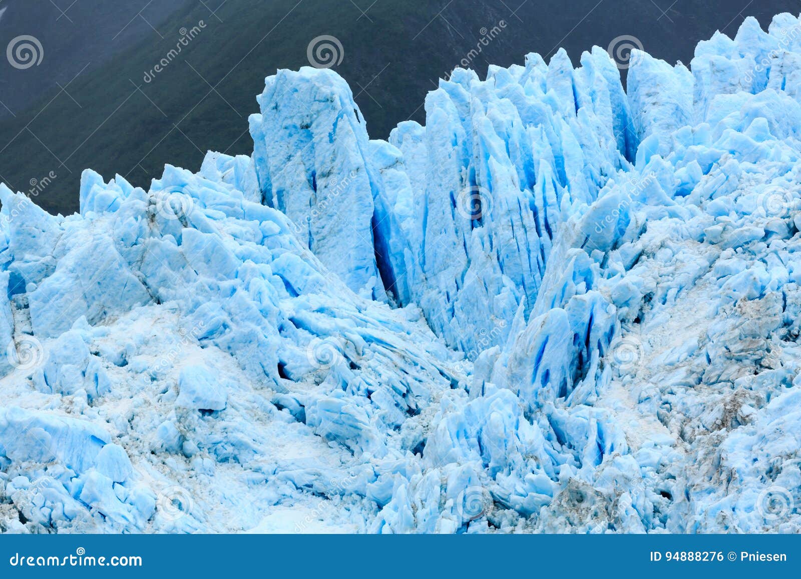 Sharp Spires of Blue Glacial Ice Create Pretty Pattern Stock Photo ...