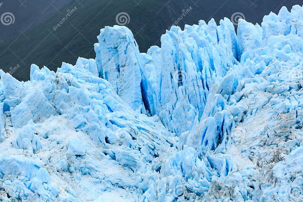 Sharp Spires of Blue Glacial Ice Create Pretty Pattern Stock Photo ...